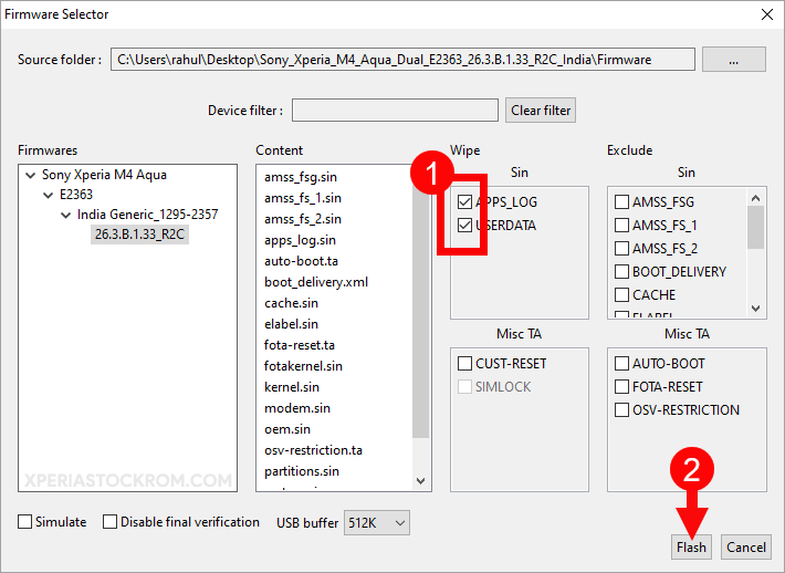 How to Flash Sony Xperia Stock Rom using FlashTool